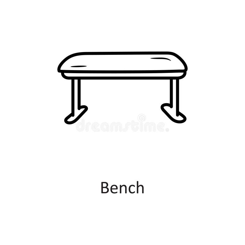 Bench Vector Outline Icon Design Illustration. Workout Symbol on White ...