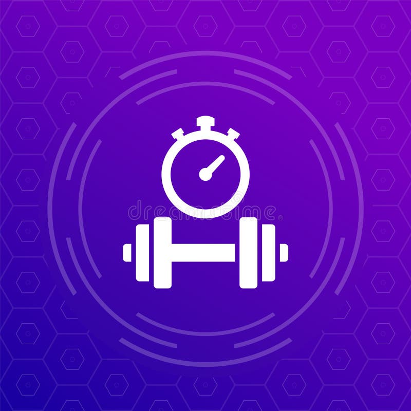 Workout Time Icon with a Stopwatch, Vector Stock Vector - Illustration ...