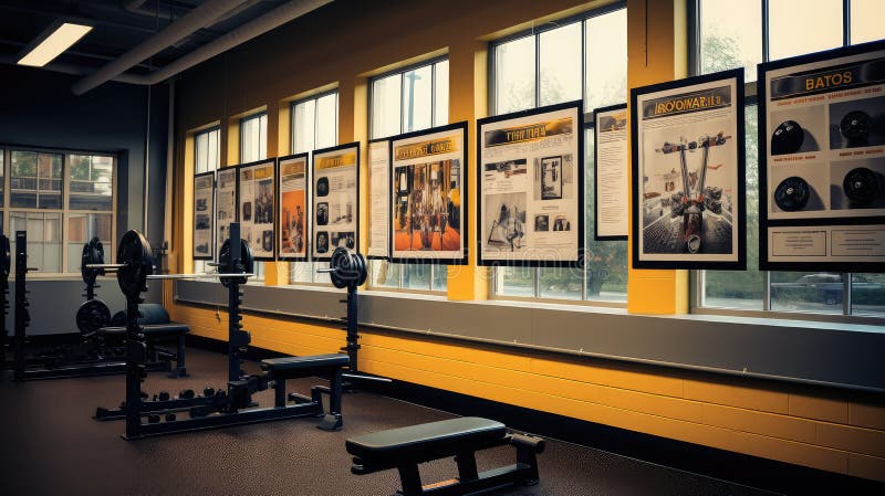 Workout weight room wall stock image. Image of squat - 374253683