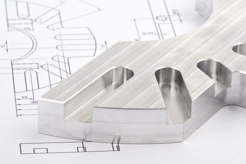 Workpiece on a blueprint stock photo. Image of system - 9152198