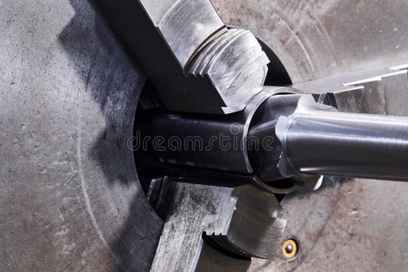 Spindle and a Clamping Mechanism for Turning Lathe. Stock Photo - Image ...