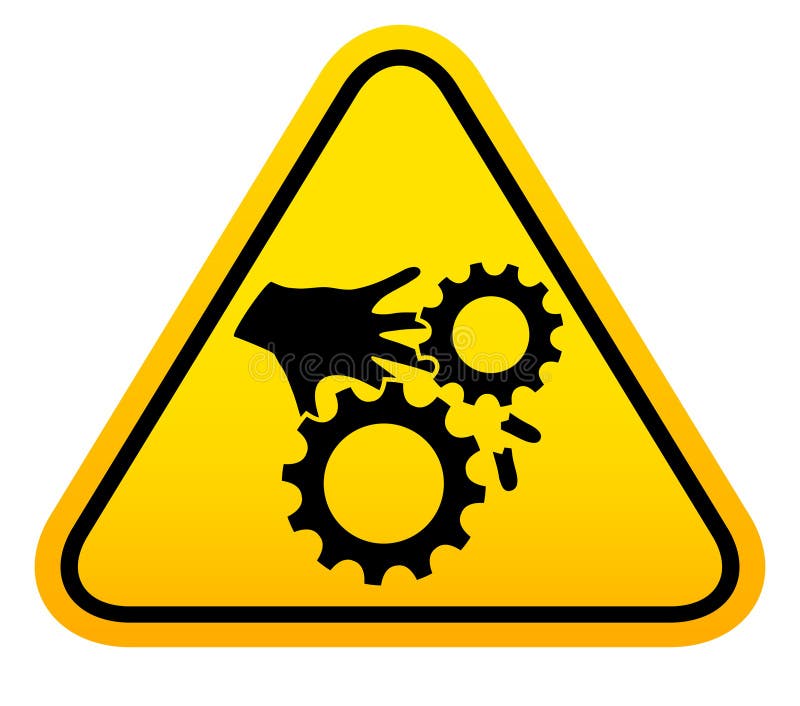 Workplace Accident Icon, Injury at Work Yellow Warning Sign Stock ...