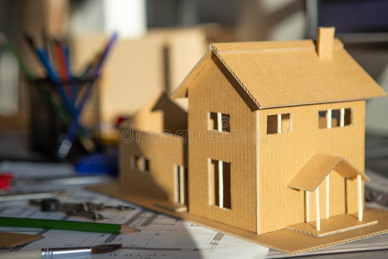 Workplace of Architect - Construction Drawings, Scale Model and Tools ...