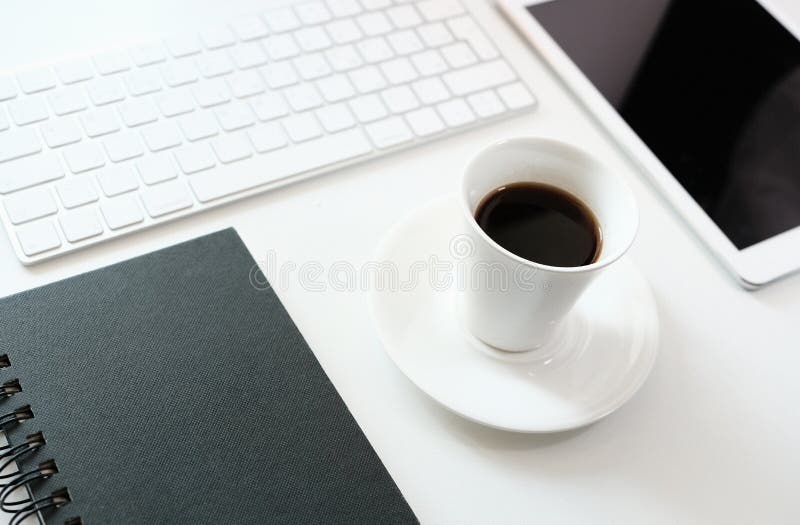 Workplace Background: Pencils, Scetchpad and Keyboard Stock Photo ...