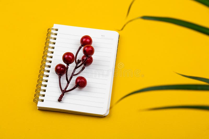 Workplace with a Beautiful Notepad and a Houseplant, Concept and ...