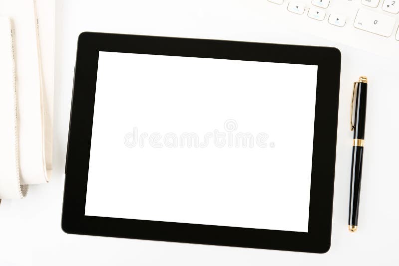 Digital Tablet with Blank Screen Stock Photo - Image of colour ...