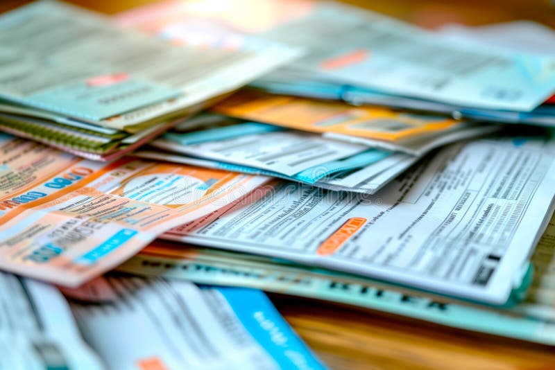 Workplace of Bookkeeper with Tax Form and Papers on Desk Office ...