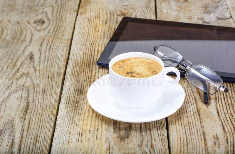 Workplace Businessman: Laptop, Coffee and Sunglasses Stock Photo ... Workplace Businessman: Laptop, Coffee and Sunglasses Stock Photo ...