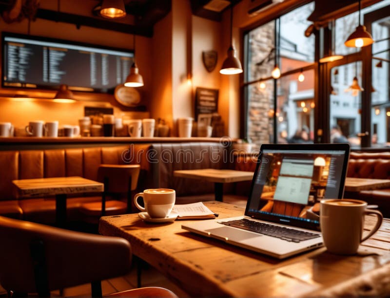 Workplace coffee bar stock illustration. Illustration of resting ...