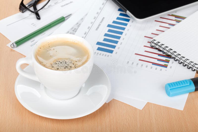 Coffee cup on workplace stock image. Image of concept - 29795181