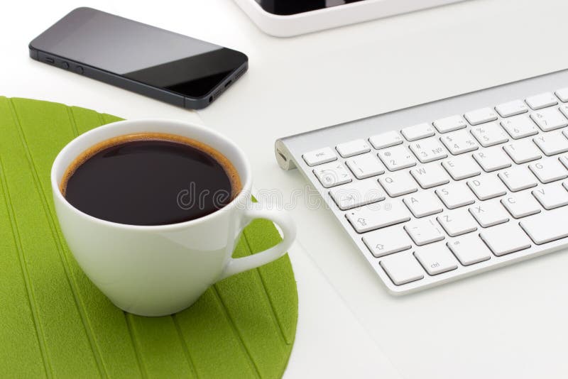 Workplace stock photo. Image of computer, paper, coffe - 45317818