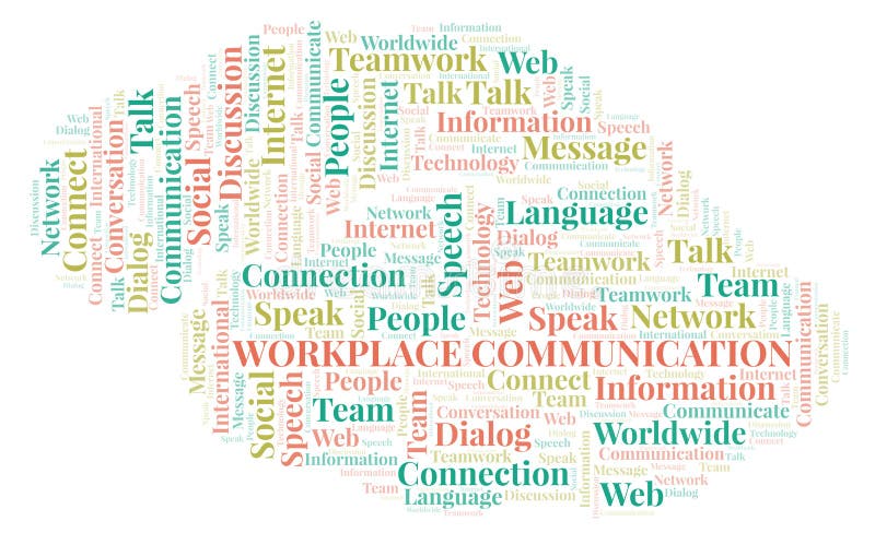 Workplace Communication Word Cloud Stock Illustration - Illustration of ...