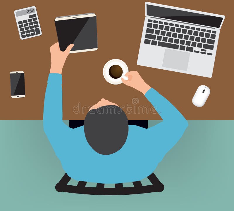 Workplace Concept. Flat Design Stock Vector - Illustration of project ...