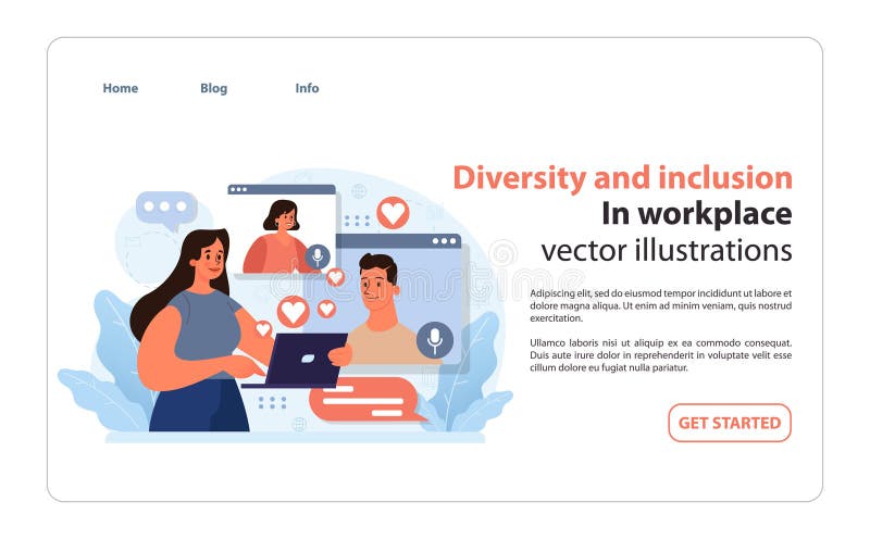 Workplace Connectivity through Technology. Flat Vector Illustration ...