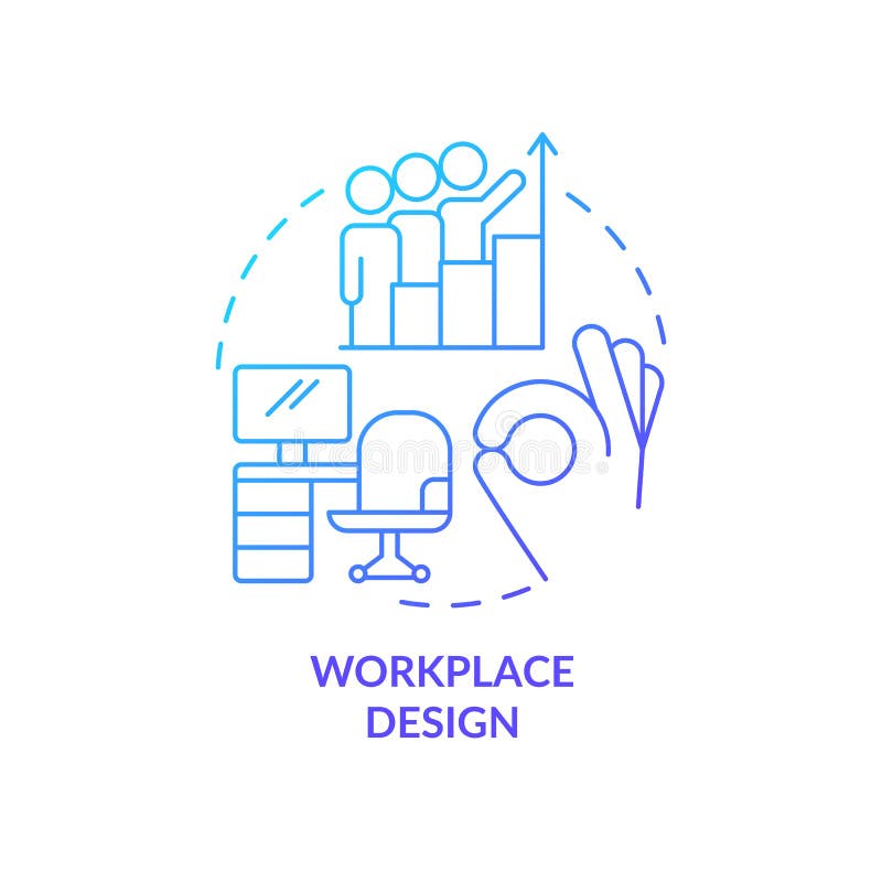Workplace Design Blue Gradient Concept Icon Stock Illustration ...