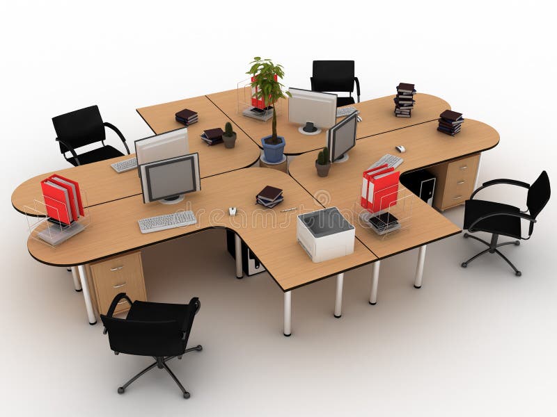 Computer table stock vector. Illustration of desktop, occupation - 2660313