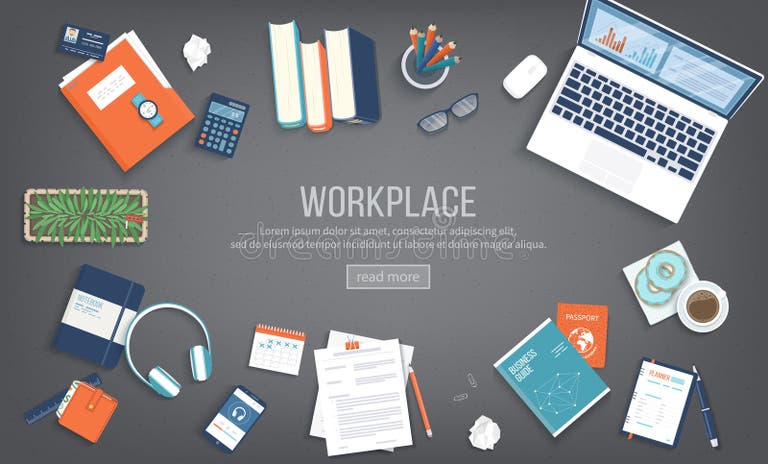 Workplace Desktop Background Stock Illustrations – 66,601 Workplace ...