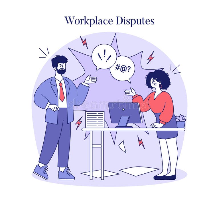 Workplace Disputes. Flat Vector Illustration Stock Vector ...