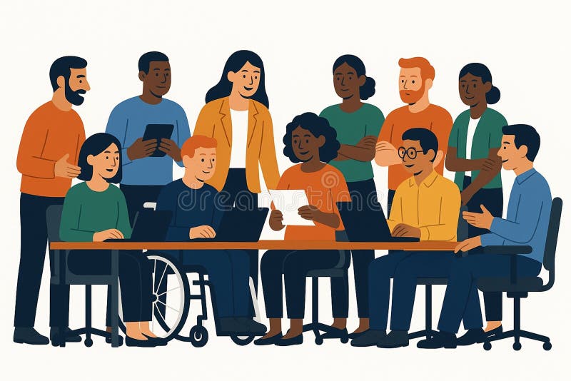 Workplace Diversity and Inclusion Illustration Stock Illustration ...