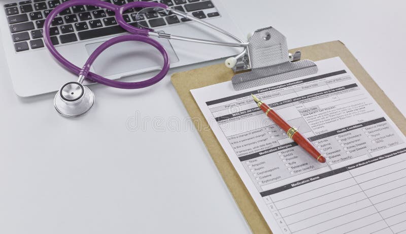 Workplace of the Doctor in the Office Stock Image - Image of medical ...