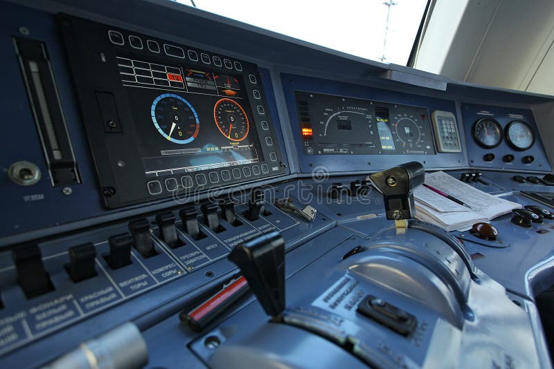 Workplace of the Driver of a Train Stock Photo - Image of locomotive ...