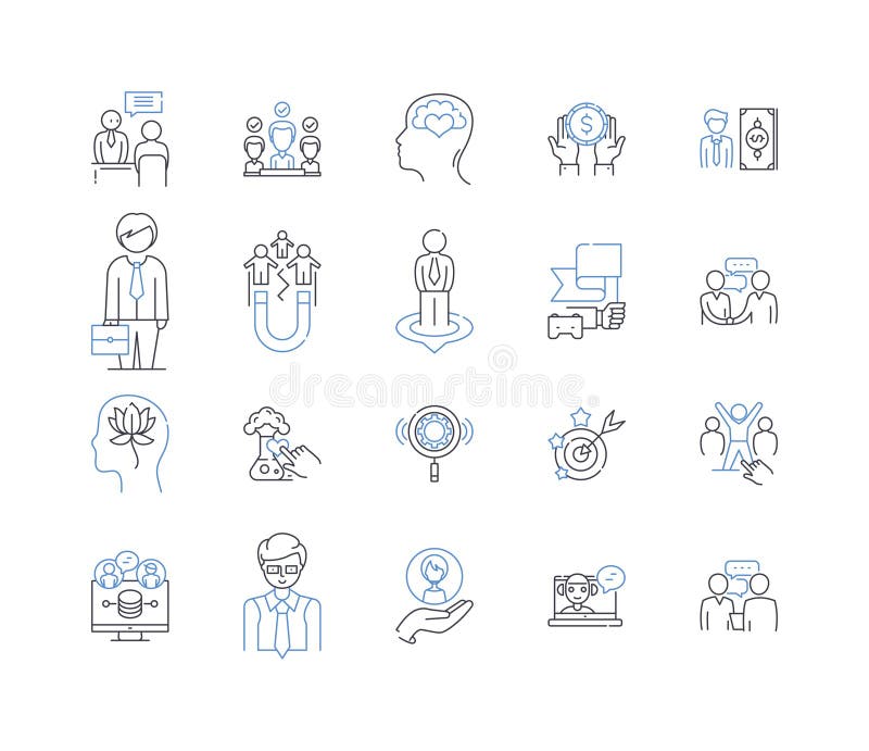 Workplace Education Line Icons Collection. Training, Development ...