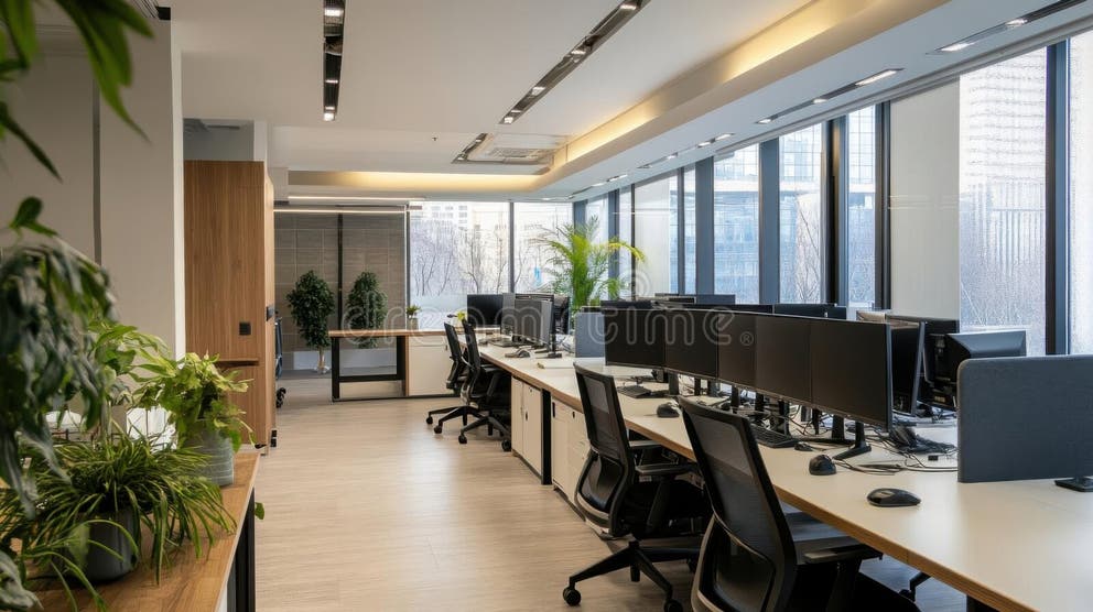 Workplace Environment, Explore Interior of Modern Office Filled with ...