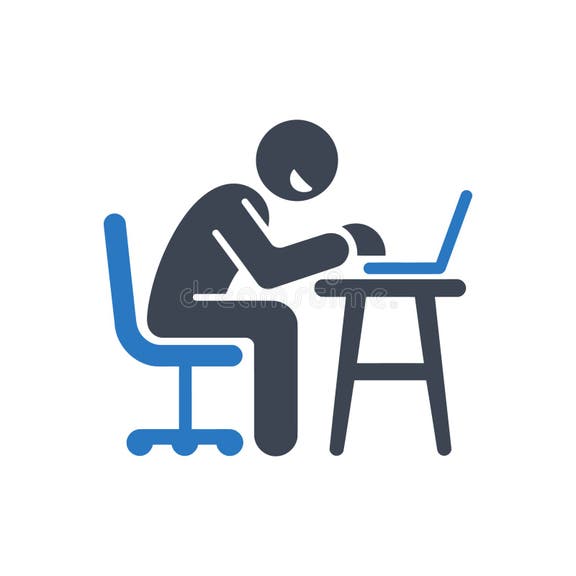 Workplace Fatigue Position Icon Stock Illustration - Illustration of ...