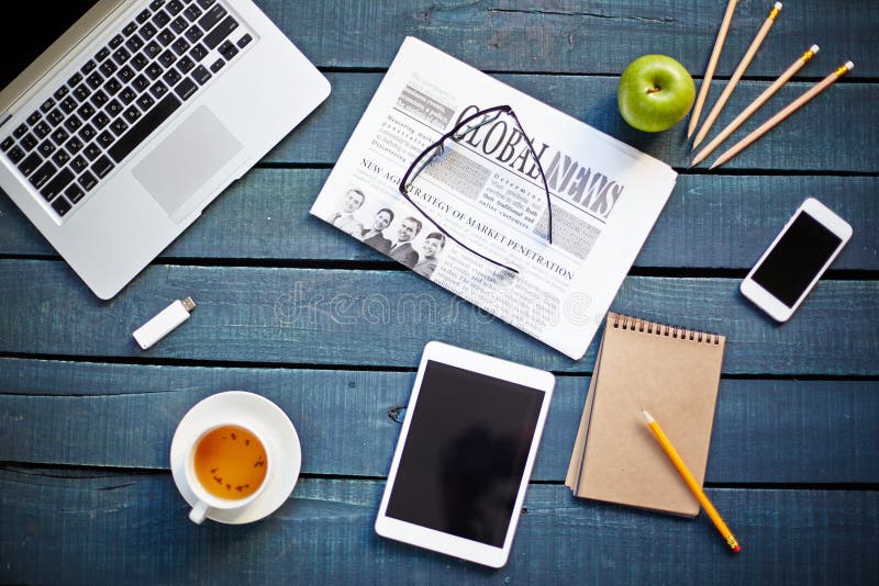 Workplace stock image. Image of tablet, business, table - 68783325