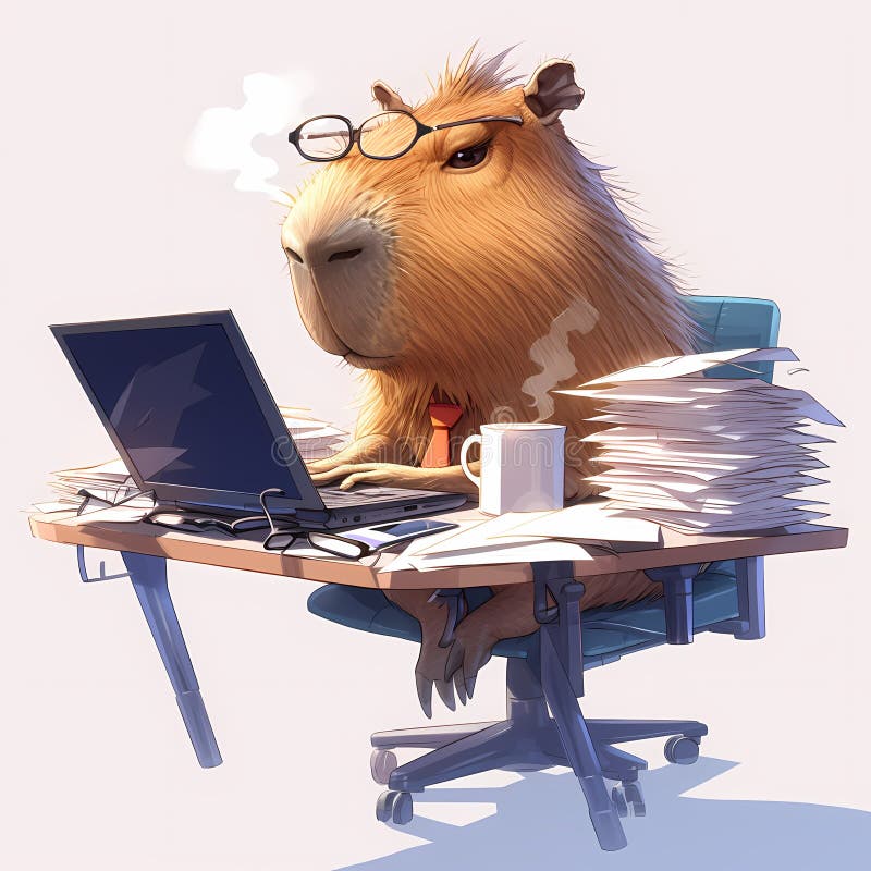 Workplace Humor: Rodent Office Worker Stock Illustration - Illustration ...