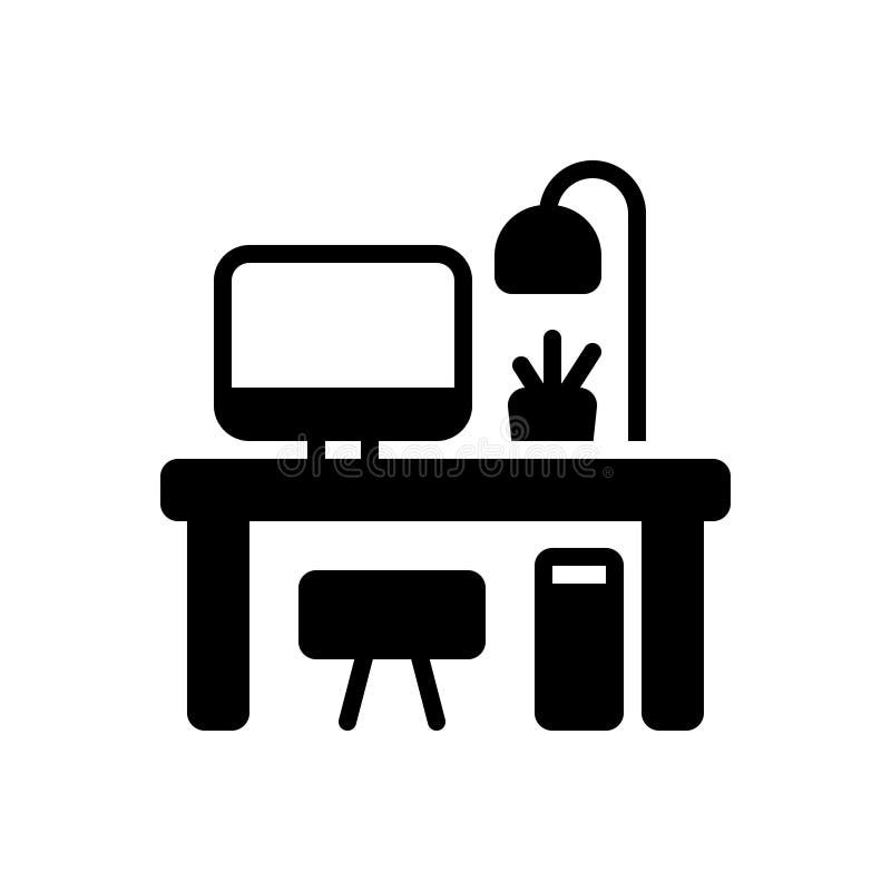 Black Solid Icon for Workplace, Foundation and Interior Stock ...