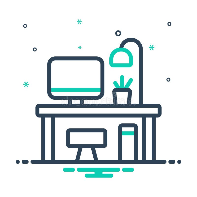 Mix Icon for Workplace, Foundation and Interior Stock Vector ...