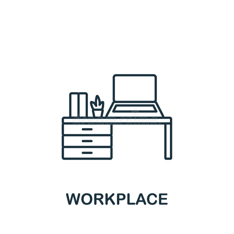 Workplace Icon. Monochrome Simple Project Planning Icon for Templates ...
