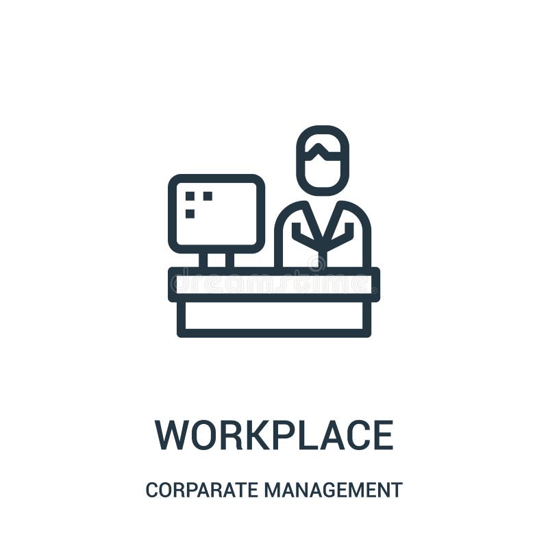 Workplace Icon Vector from Corparate Management Collection. Thin Line ...