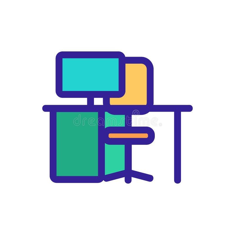 Workplace Icon Vector. Isolated Contour Symbol Illustration Stock ...