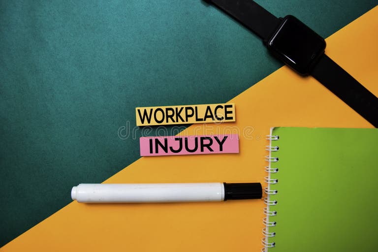 Workplace Injury Text on Top View Color Table Background Stock Image ...