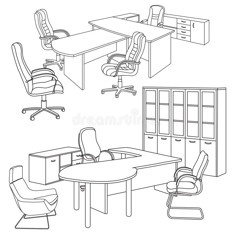 Workplace interior sketch stock vector. Illustration of freelancer ...