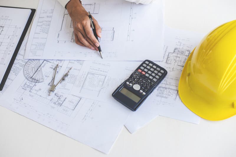 Workplace Items Tools for Project, Architect or Engineer Working Stock ...