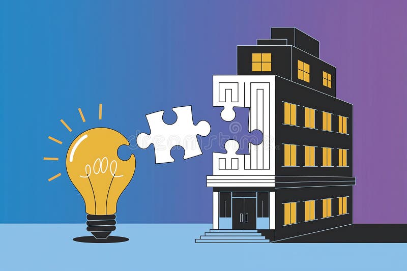 Workplace Knowledge Growth through Puzzle Pieces and a Lightbulb beside ...