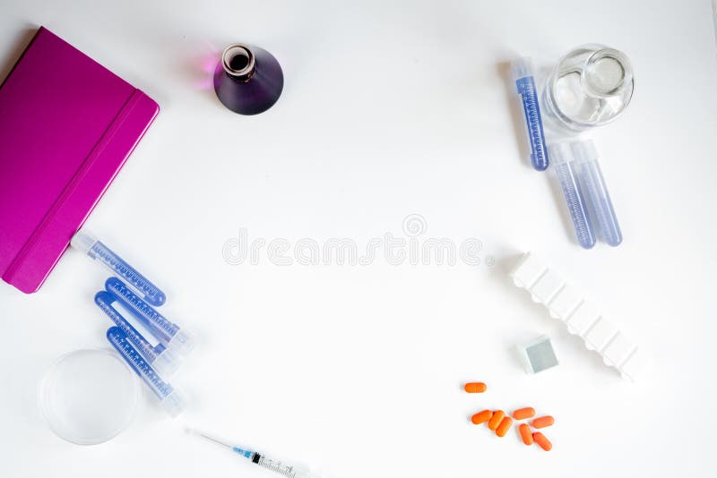 Workplace in the Laboratory Top View Stock Image - Image of hospital ...