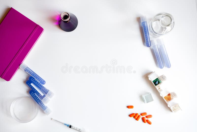 Workplace in the Laboratory Top View Stock Image - Image of healthcare ...