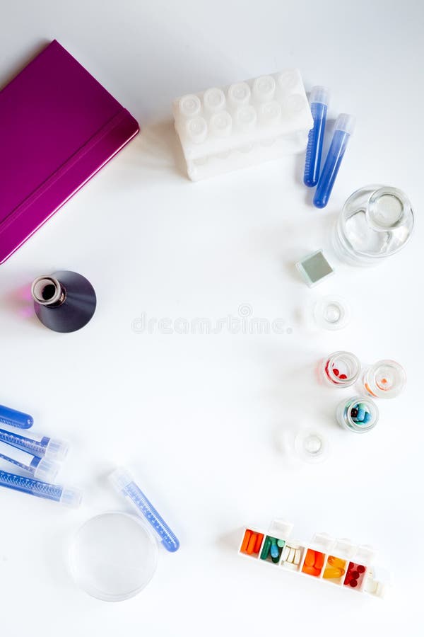 Workplace in the Laboratory Top View Stock Photo - Image of hospital ...