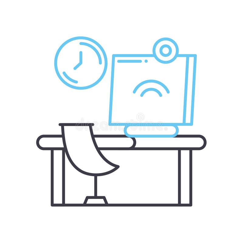 Workplace Line Icon, Outline Symbol, Vector Illustration, Concept Sign ...