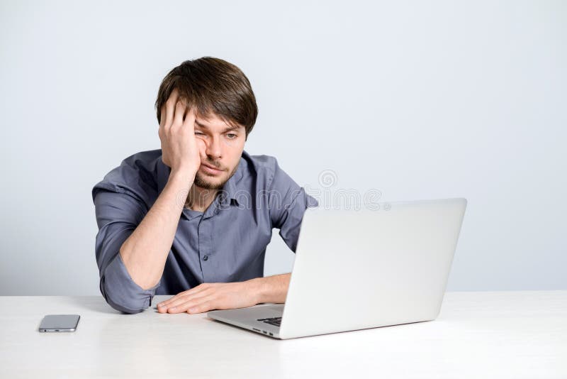 Workplace Man with Notebook Stock Image - Image of communications ...