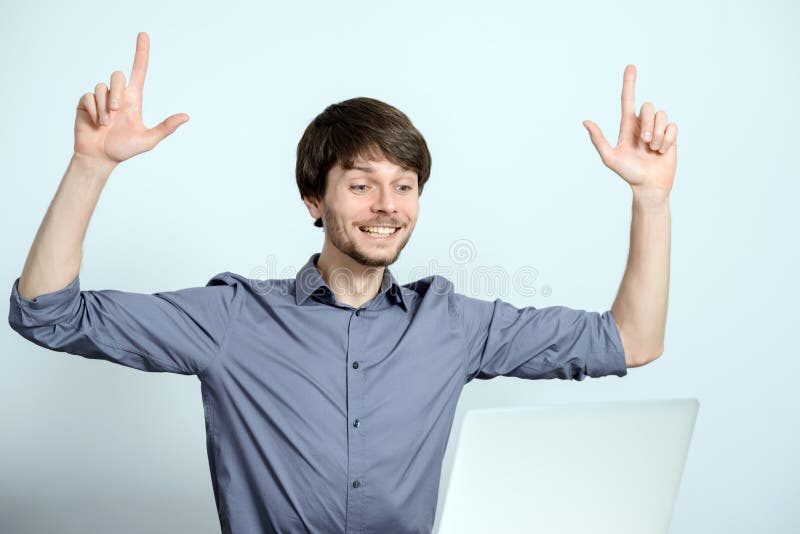 Workplace Man with Notebook Stock Photo - Image of business, looking ...