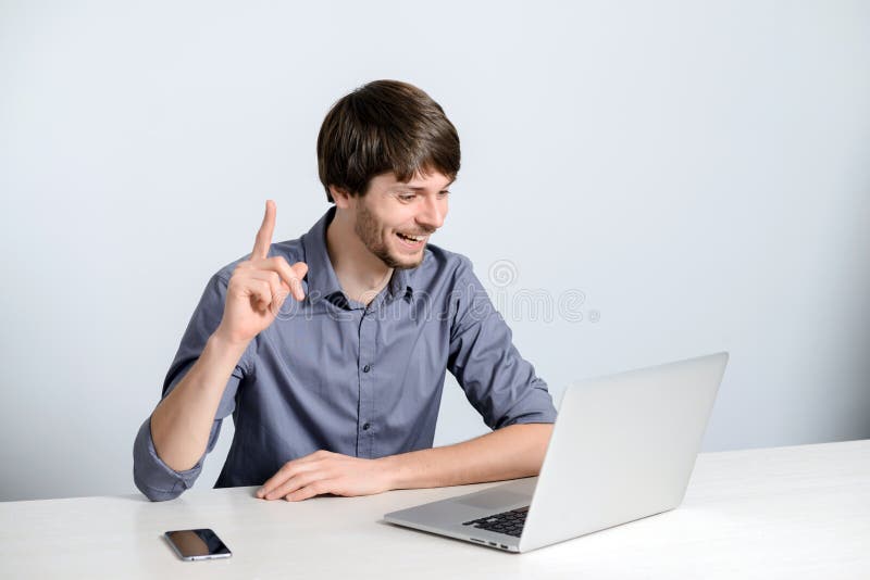 Workplace Man with Notebook Stock Image - Image of businessman, laptop ...