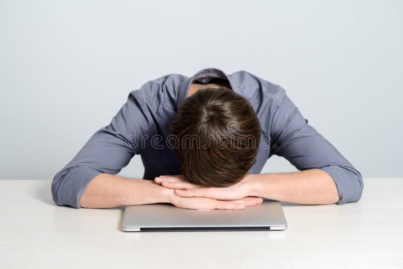 Workplace Man with Notebook Stock Photo - Image of coffee ...