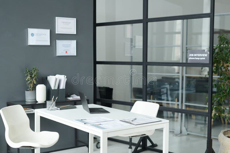 Workplace of Manager in Modern Office Stock Photo - Image of indoors ...