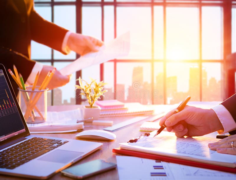 Workplace with Manager at Work - Business Stock Photo - Image of ...