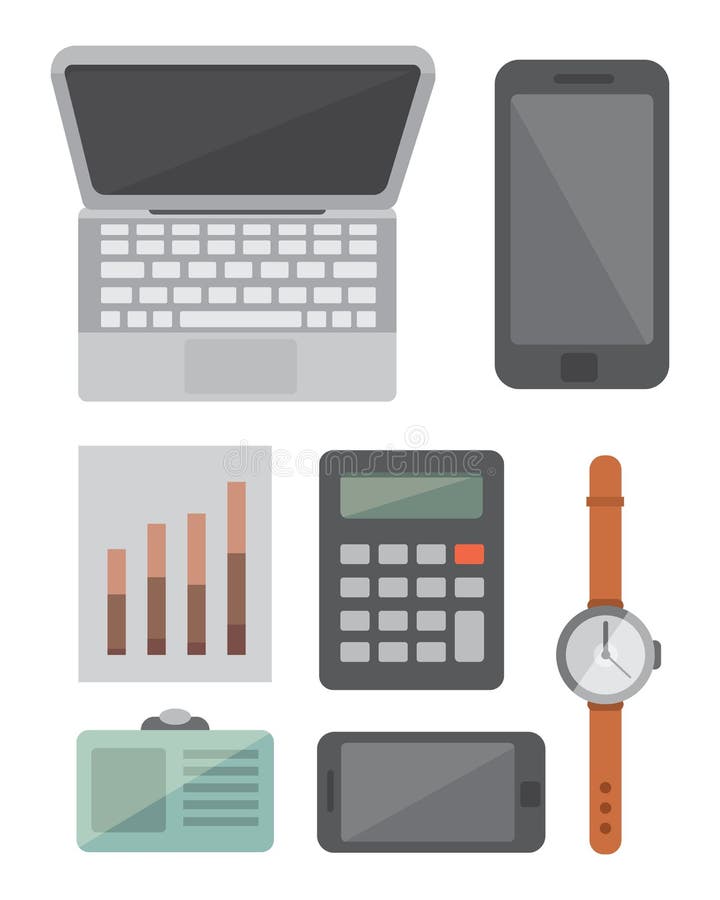 Workplace with Mobile Devices and Documents. Office Personal and ...